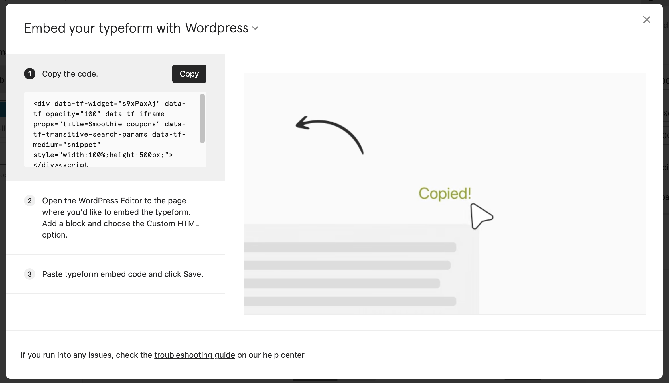 Embed your form on WordPress – Help Center