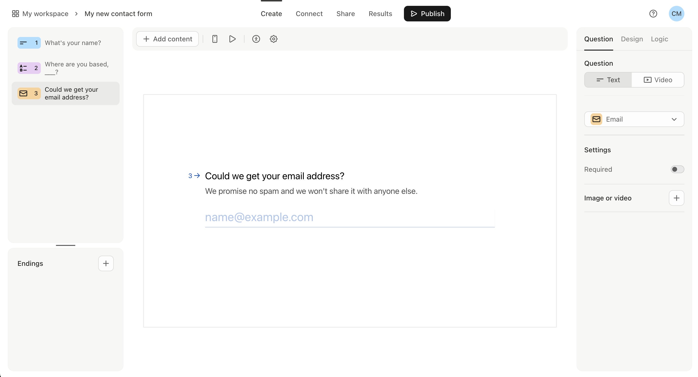 My first form – Help Center