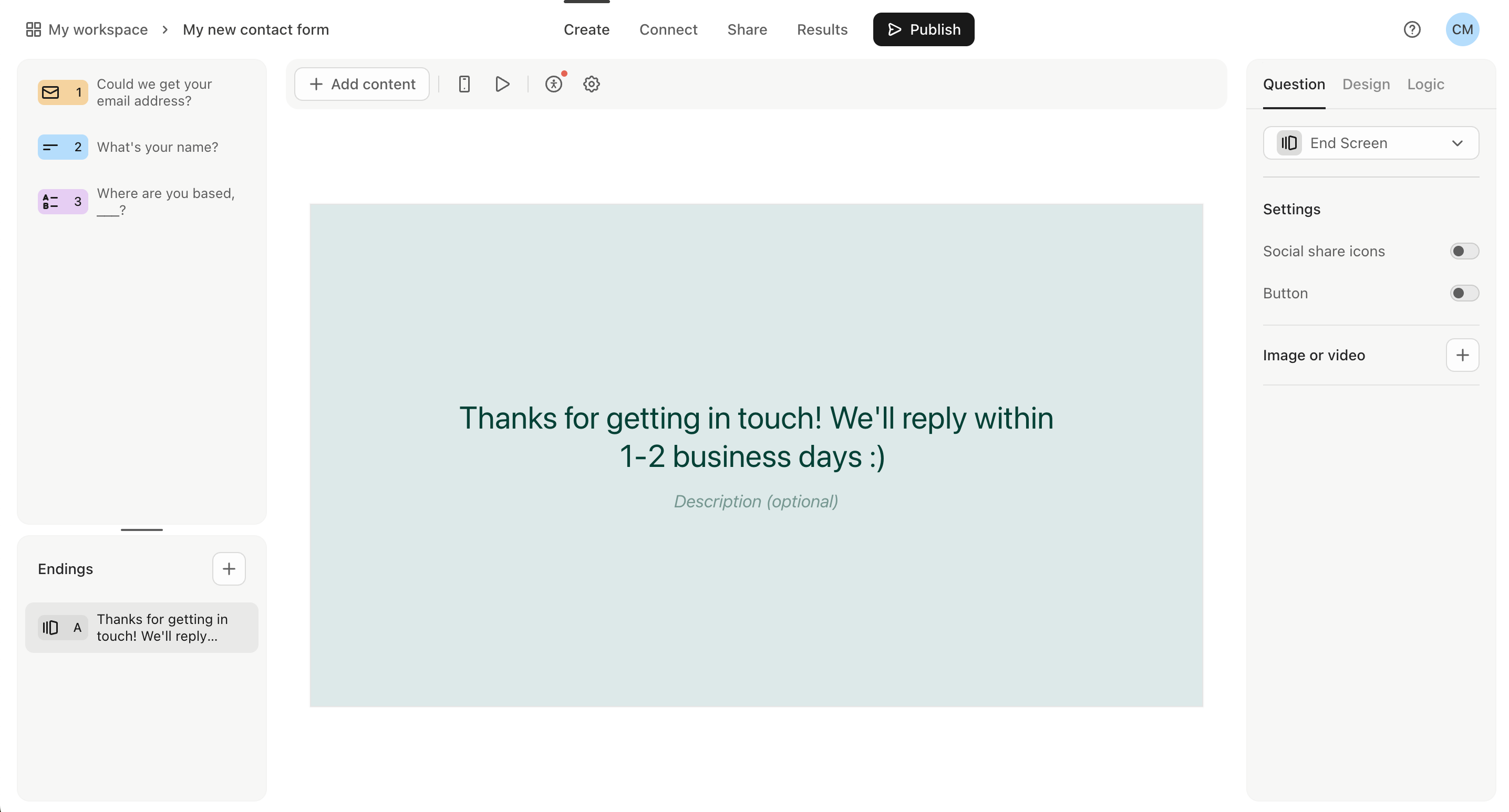 My first form – Help Center