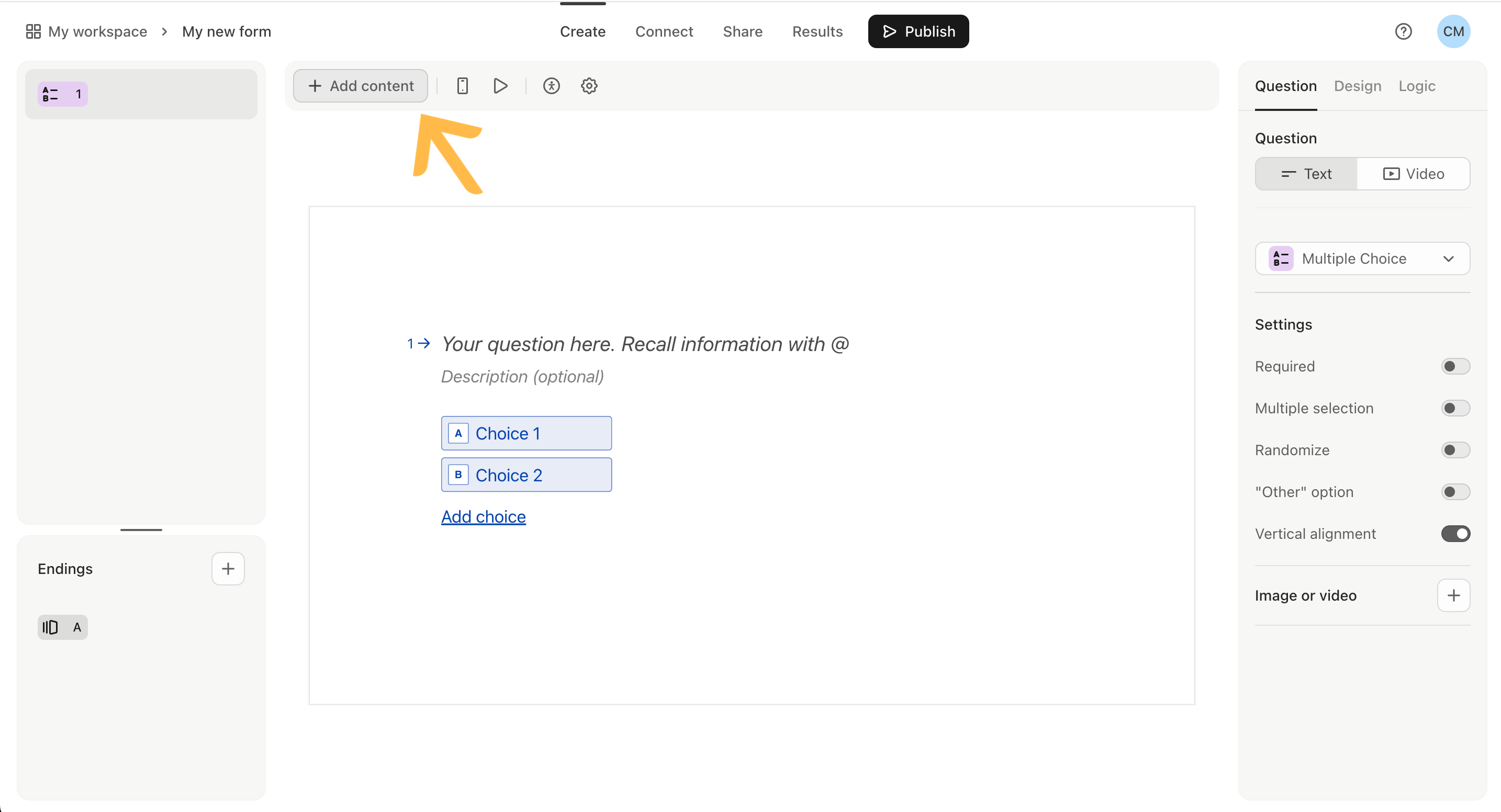 My first form – Help Center