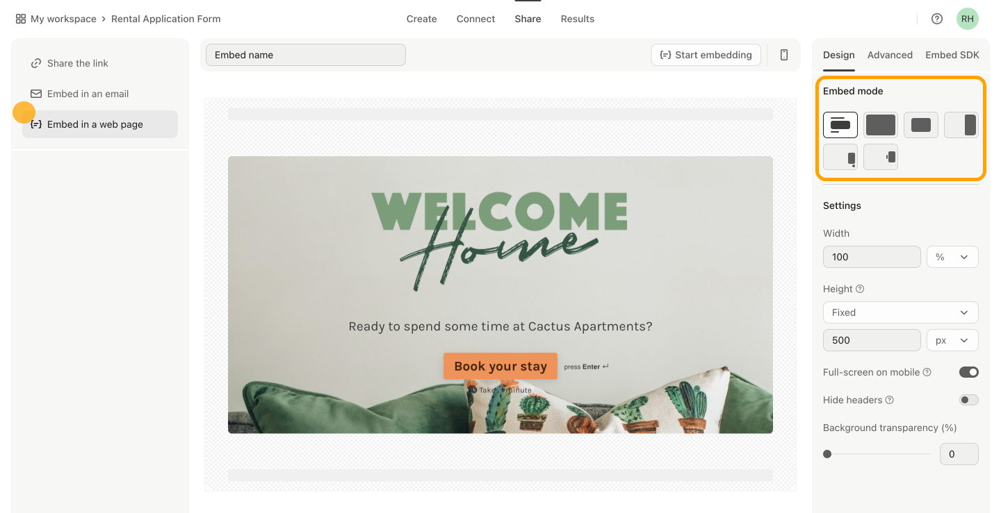 Embed your form – Help Center