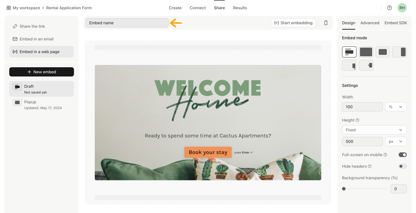 Embed your form – Help Center