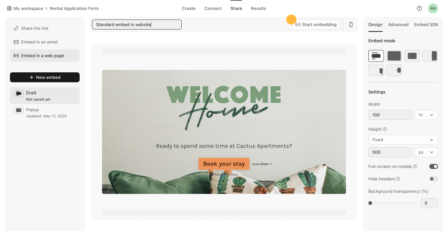 Embed your form – Help Center