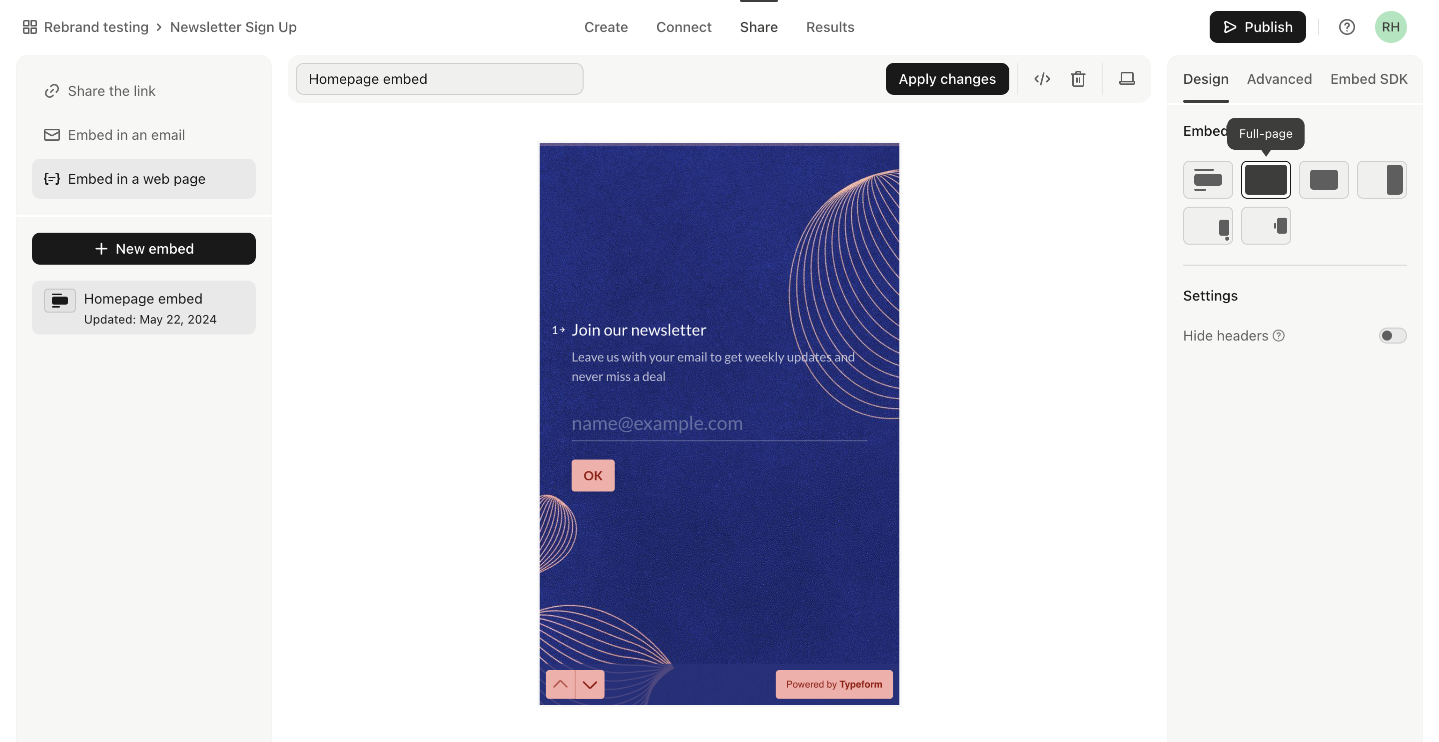 Embed your form – Help Center