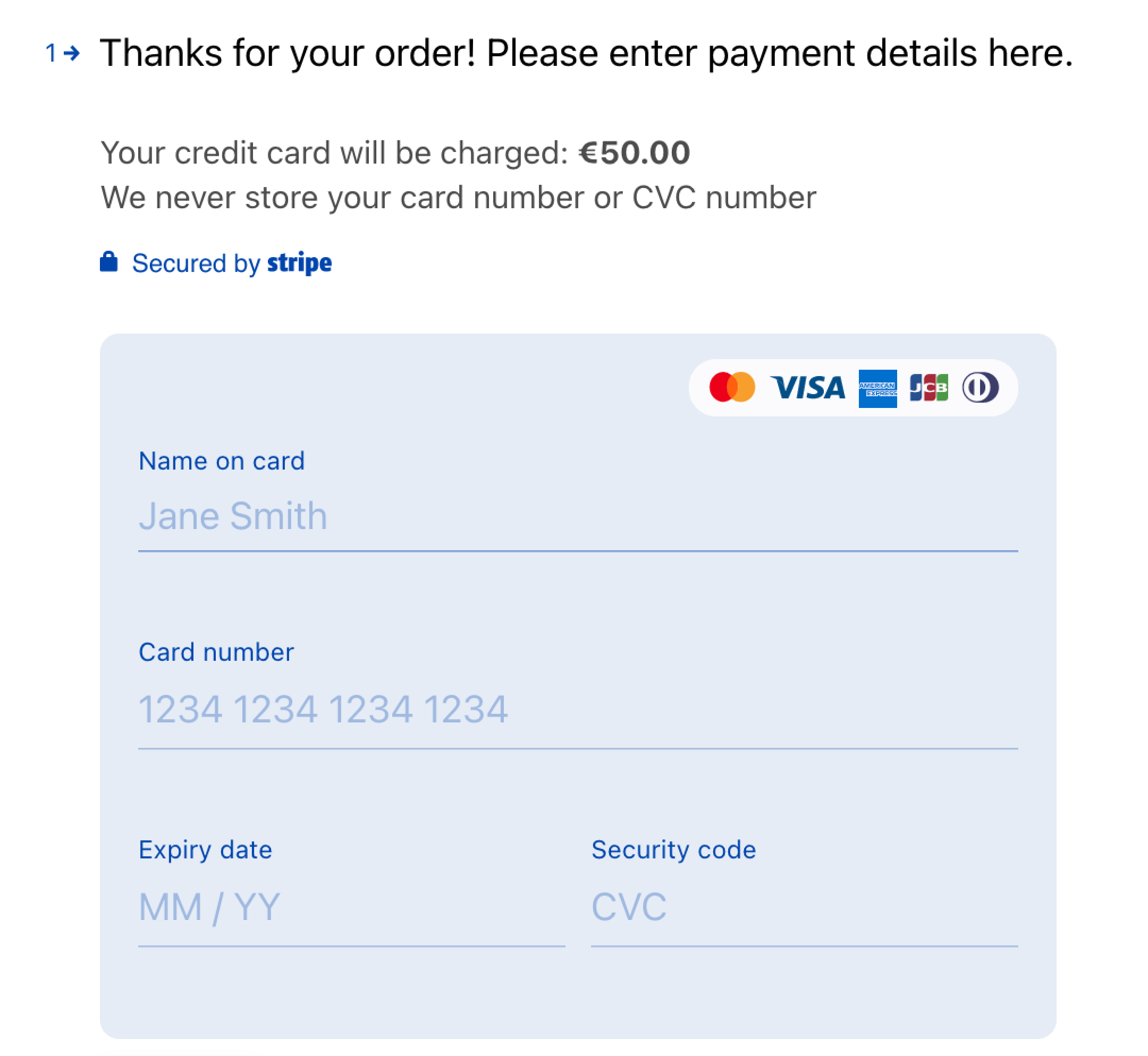 Payment question - Stripe integration – Help Center Payment question - Stripe integration – Help Center
